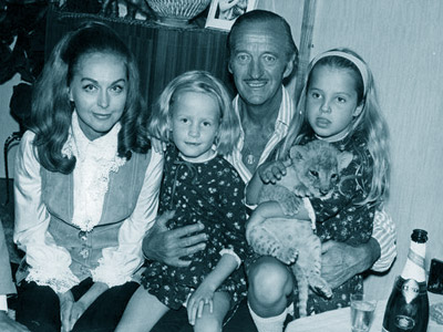 David Niven and family, c.1969 – Hjördis Genberg Niven