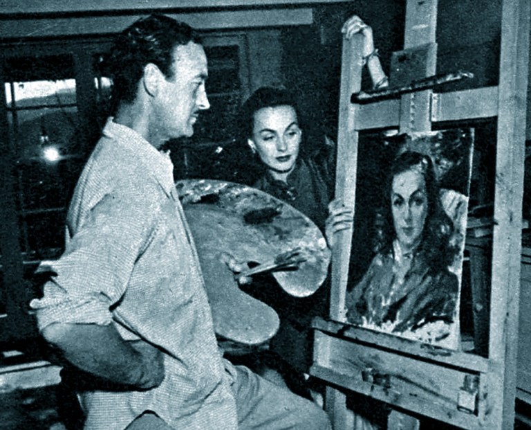 David Niven painting, 1949 – Hjördis Genberg Niven